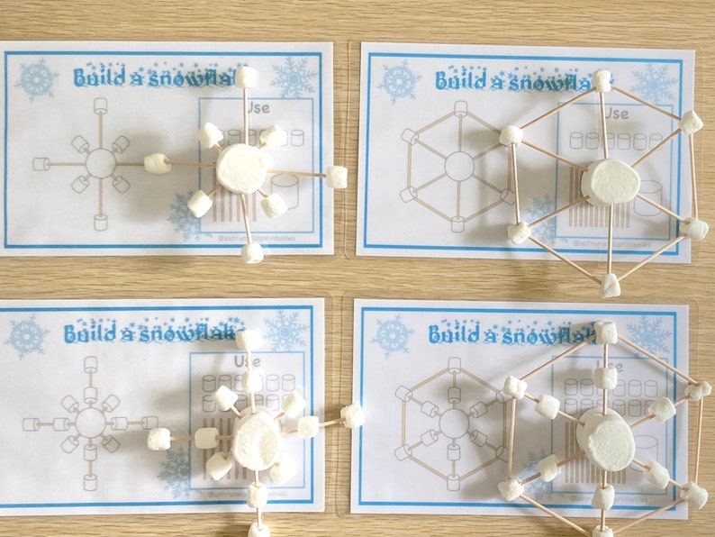 Printable Marshmallows and Toothpicks Snowflakes Mats : Christmas ...