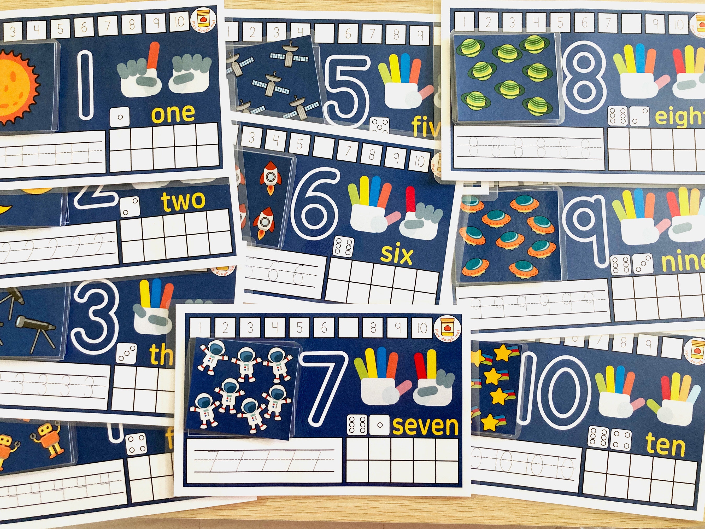 Printable Play Dough Mats: Numbers 1-10 Practice for Homeschool Toddler ...