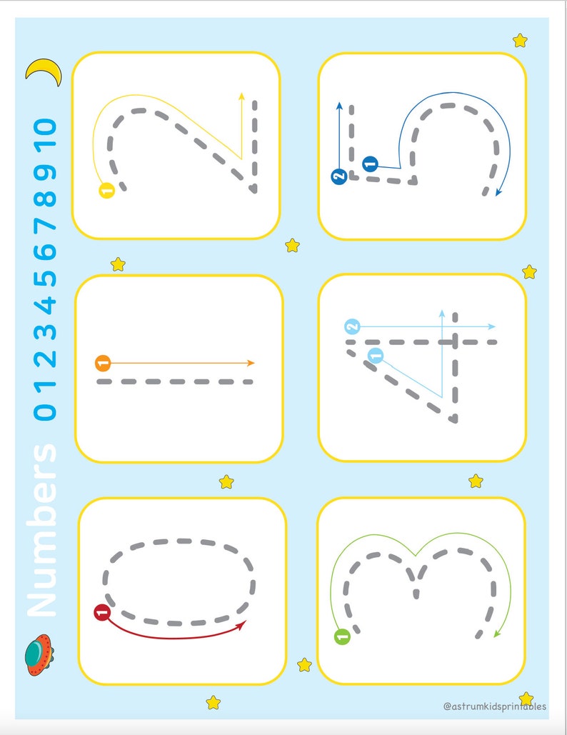 Printable Number Tracing: 1-10 Number Writing Practice Sheet for ...