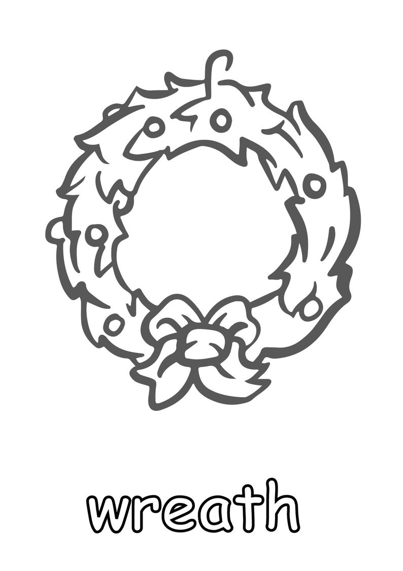 Printable 24 Christmas Coloring With Words for Toddlers Ages 1~3 : PDF ...