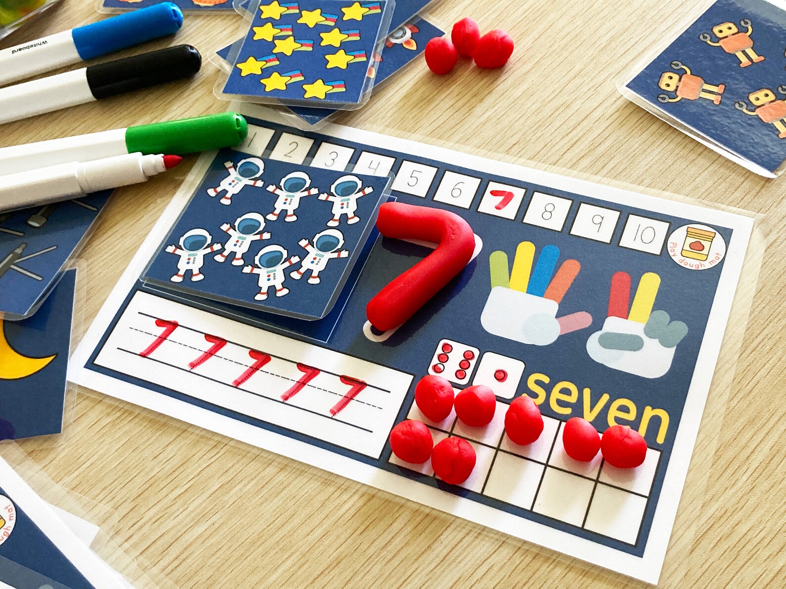 Printable Play Dough Mats: Numbers 1-10 Practice for Homeschool Toddler ...