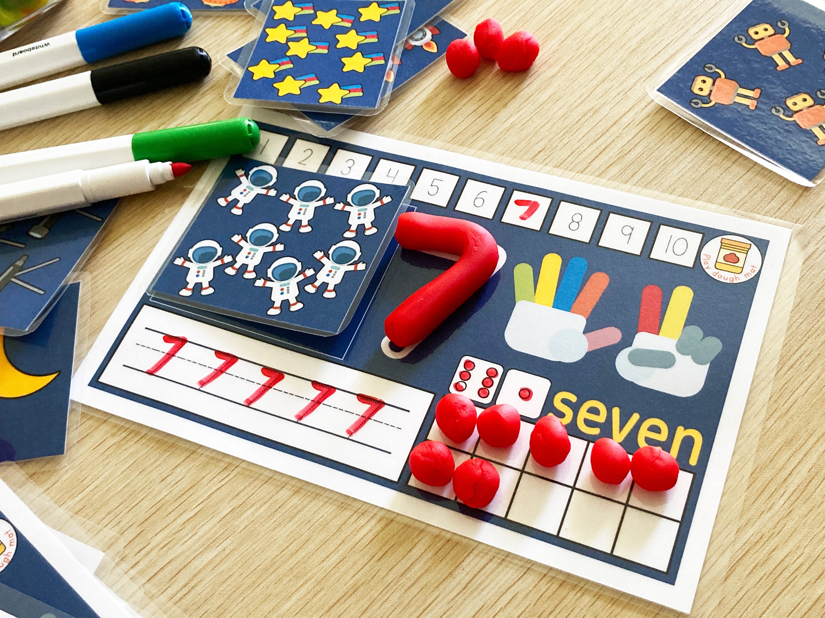 Printable Play Dough Mats: Numbers 1-10 Practice for Homeschool Toddler ...