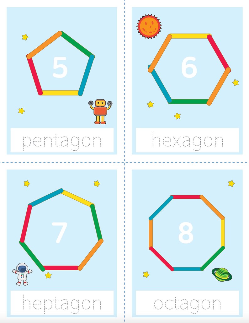 Printable Popsicle Stick Shapes Activity Mat: Shape Practice Sheet for ...