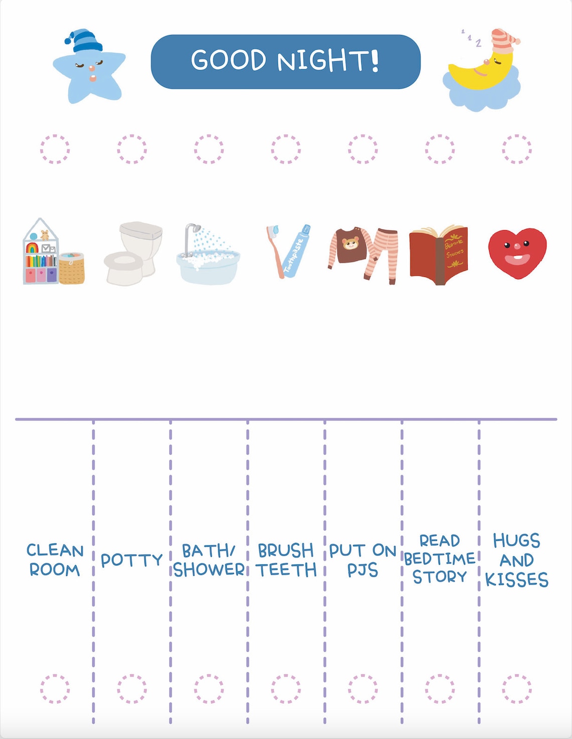 Printable Morning and Bedtime Routine Charts U.S Letter and A4 Size - Etsy