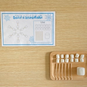 Printable Marshmallows and Toothpicks Snowflakes Mats : Christmas ...