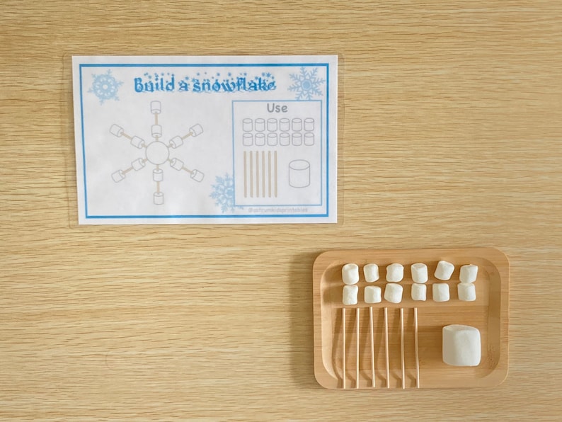 Printable Marshmallows and Toothpicks Snowflakes Mats : Christmas ...