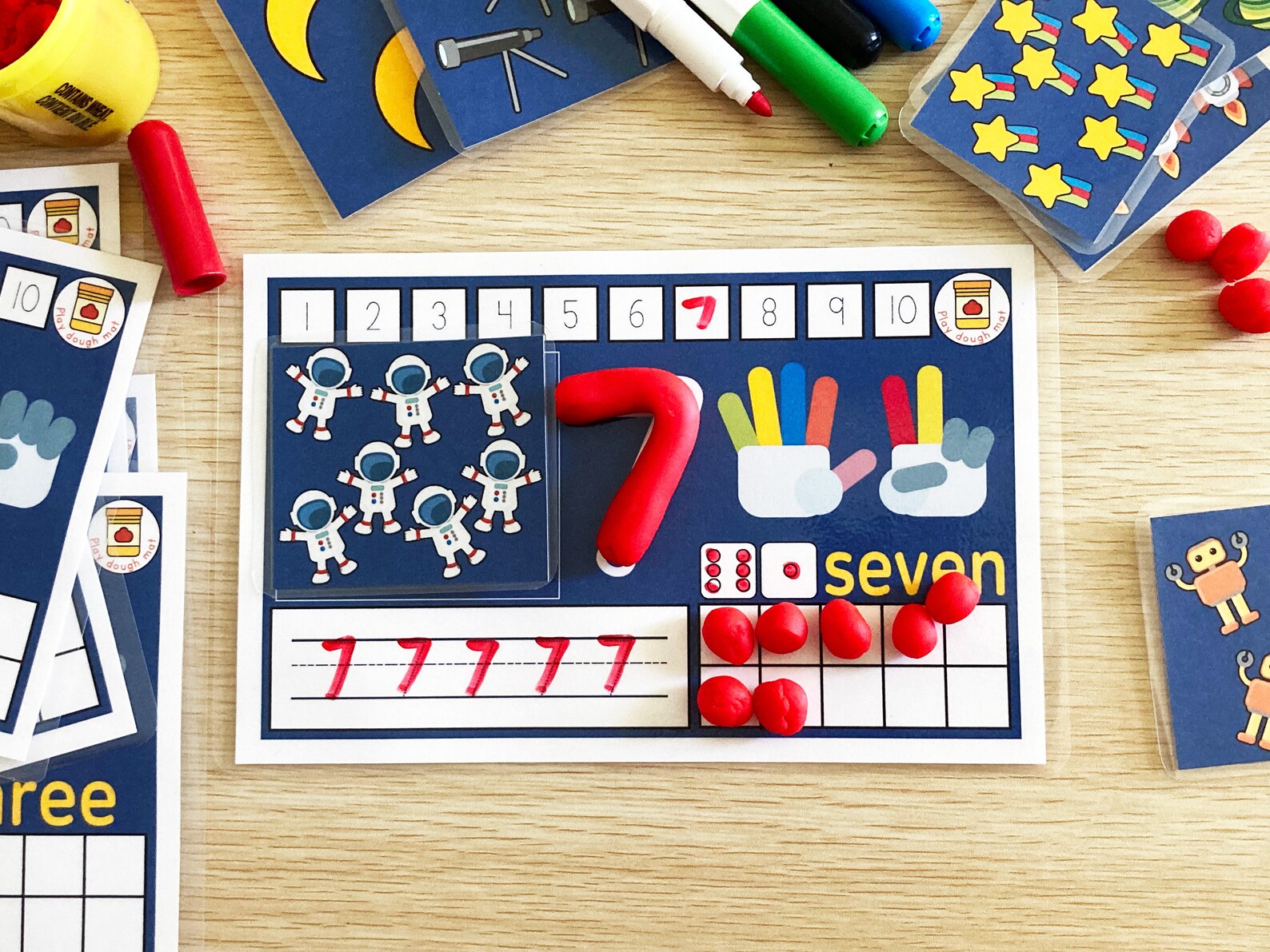 Printable Play Dough Mats: Numbers 1-10 Practice for Homeschool Toddler ...