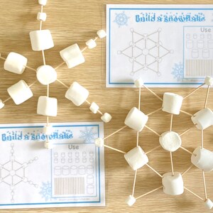 Printable Marshmallows and Toothpicks Snowflakes Mats : Christmas ...