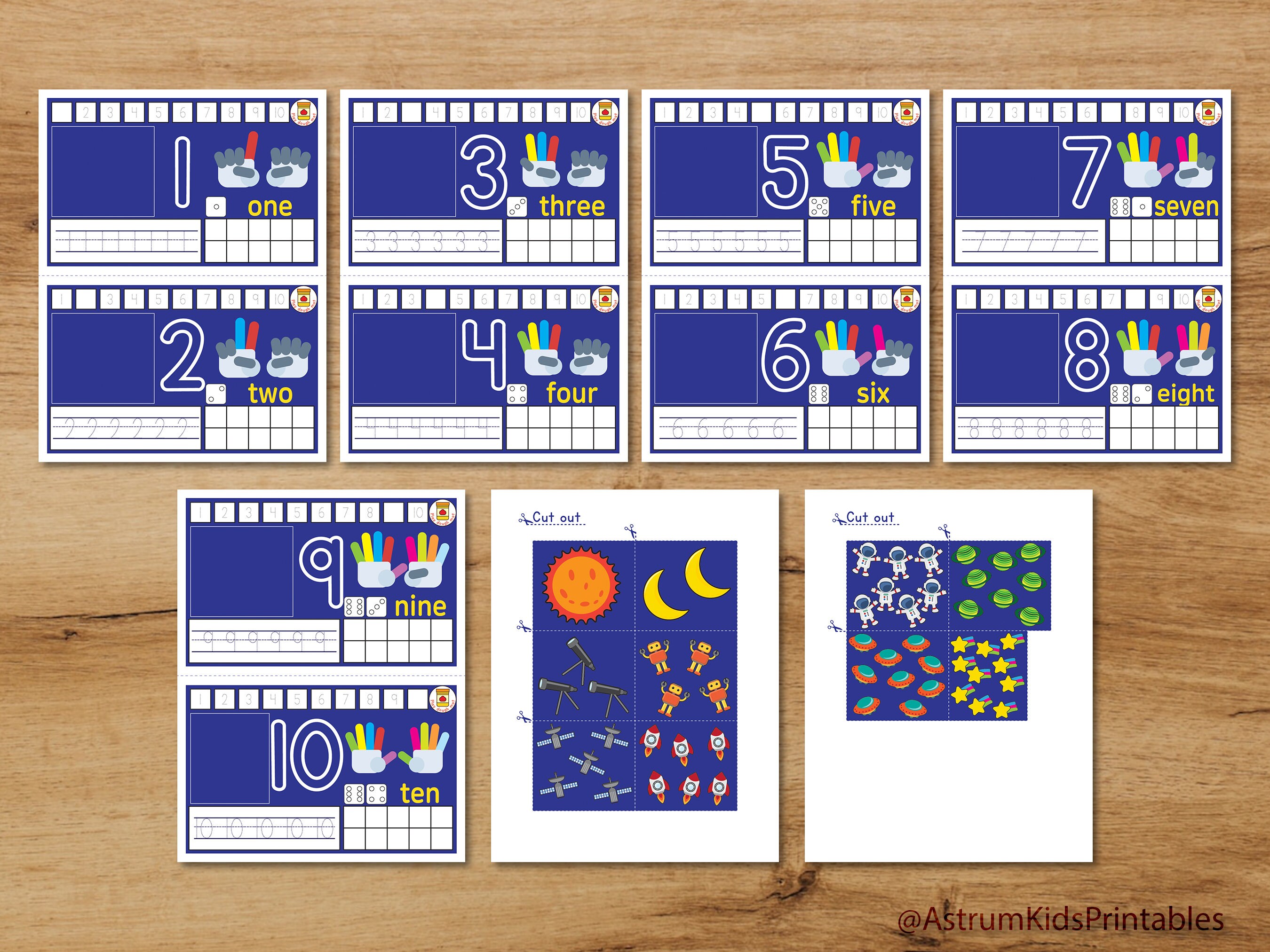 Printable Play Dough Mats: Numbers 1-10 Practice for Homeschool Toddler ...