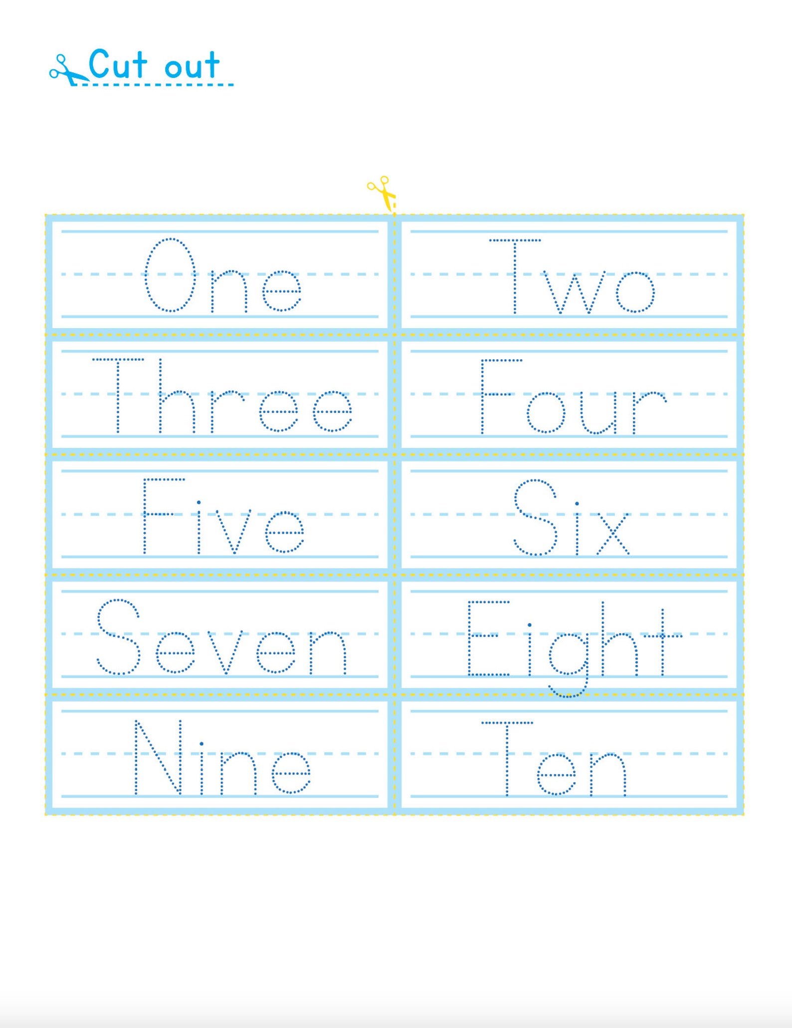 Printable Number Matching: 1-10 Number Matching Practice Sheet - Etsy