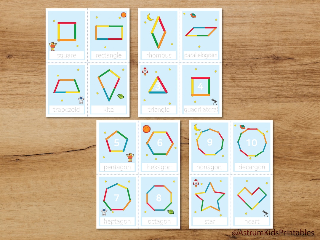 Printable Popsicle Stick Shapes Activity Mat: Shape Practice Sheet for ...