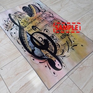 Musical Rug,musical Instrument,music Notes Rug,music Rug, Musical Gift ...