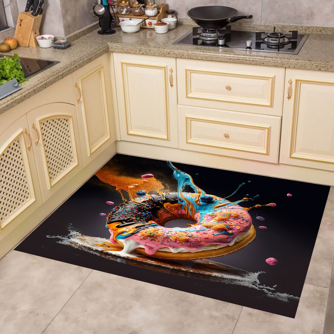 Kitchen Rug, Donut Rug, Food Themed Rug, Colorful Rug, Home Decor ...