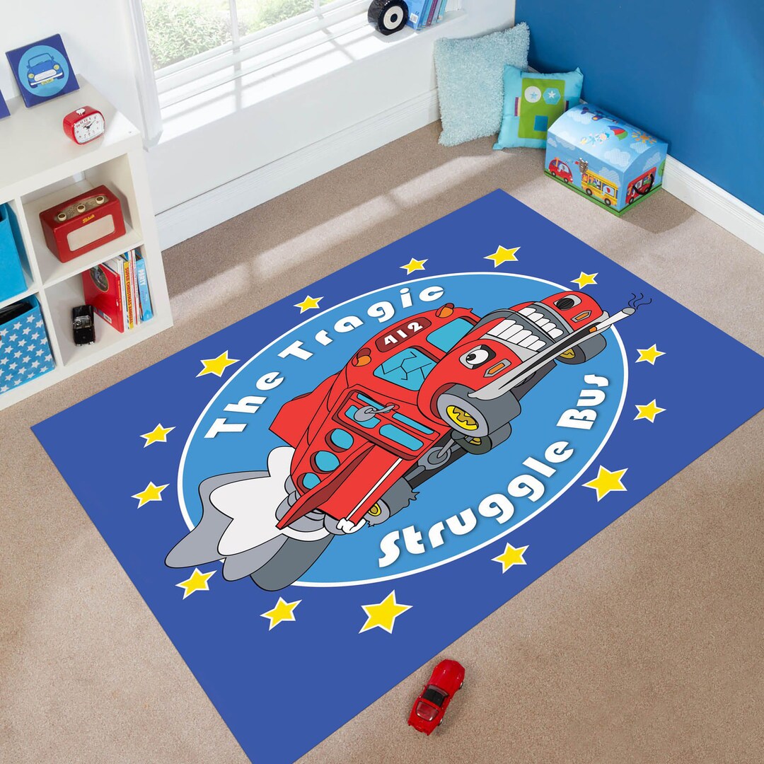 Kids Rug, Rug for Kids, School Rug, Popular Rug, Home Decor, School Bus ...
