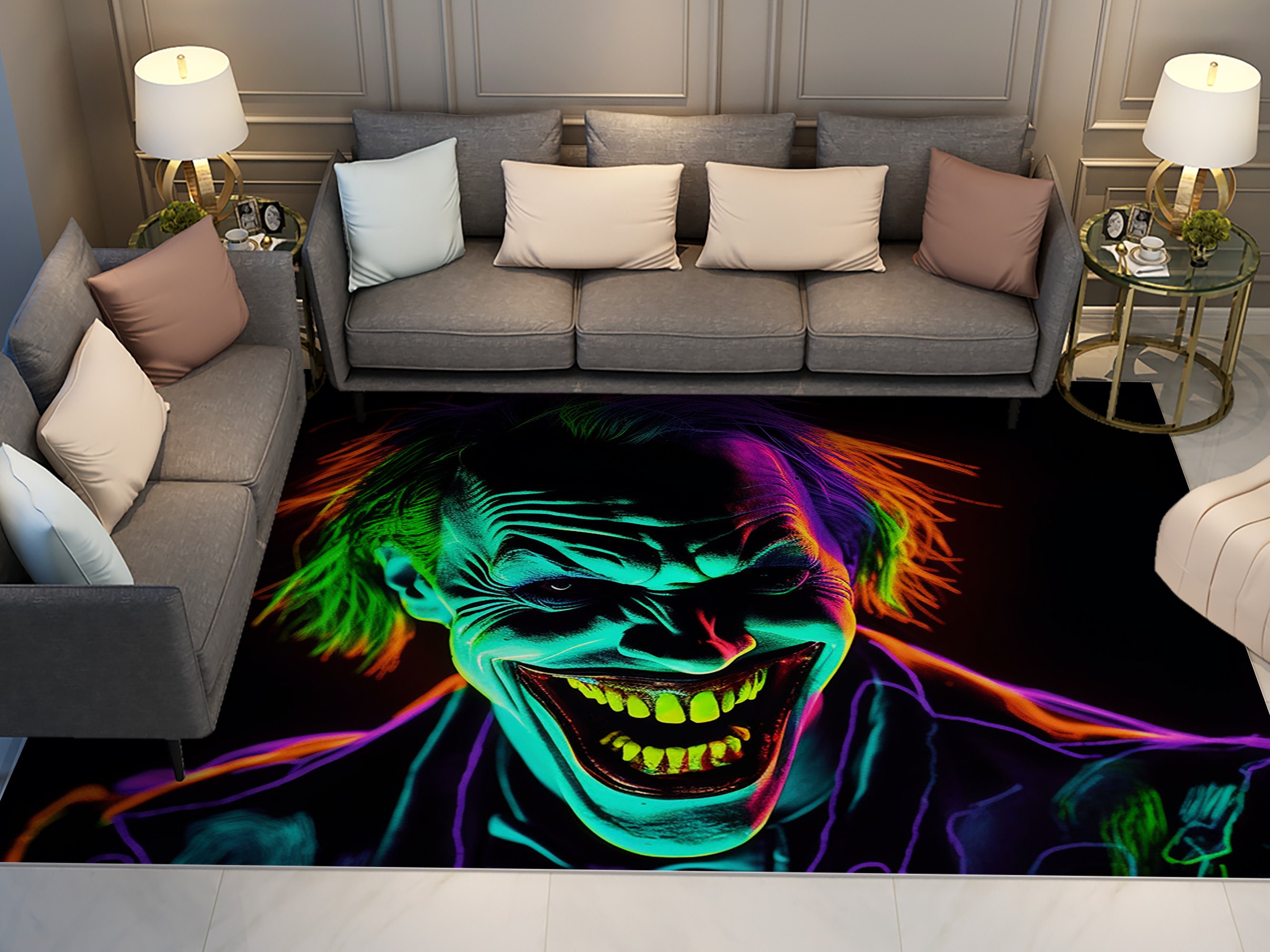 Joker Rug,famous Characters,joker Gift,colorful Rug,modern Area Rug ...