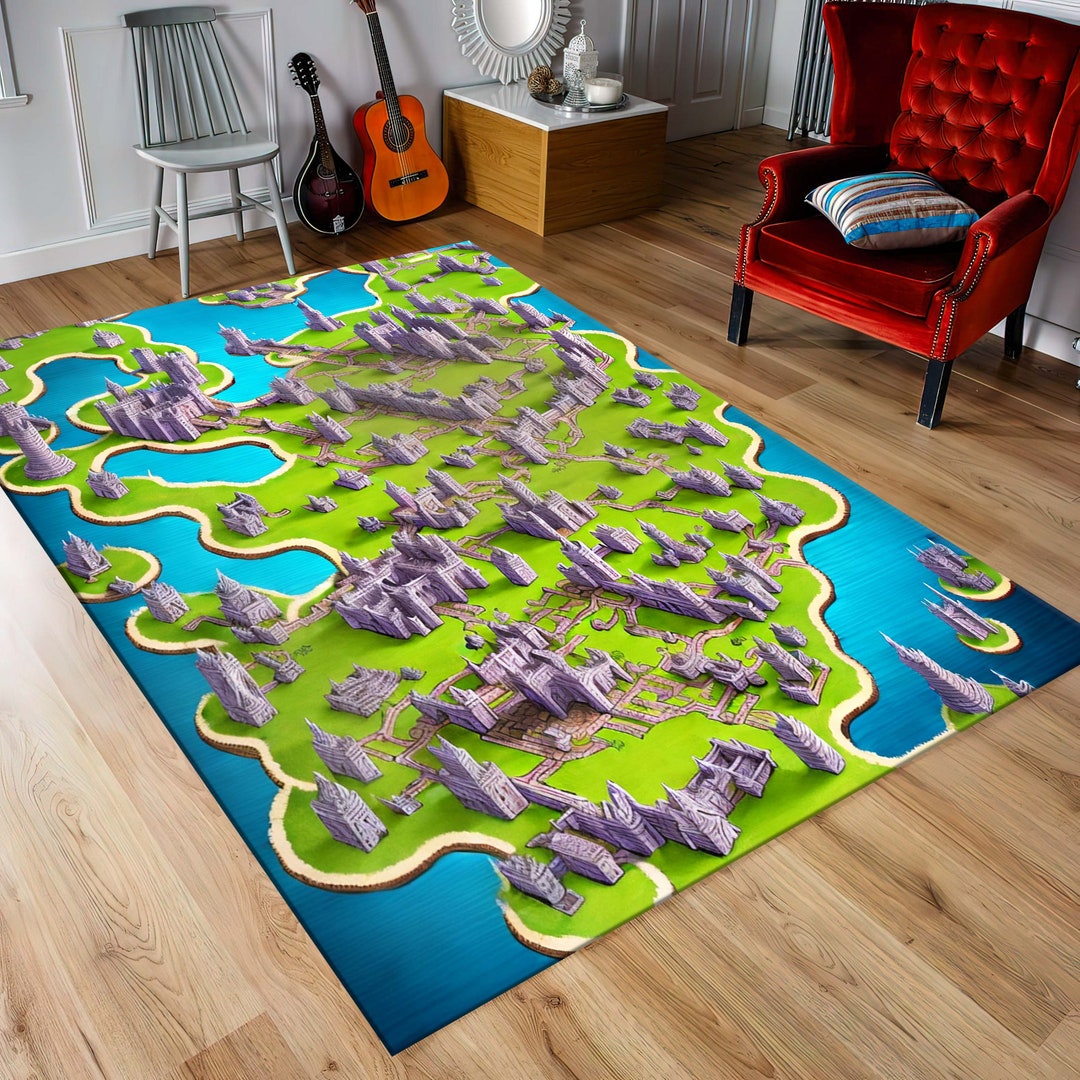 Rug of Epic Battle, Mystical Kingdom Rug, Rug for Kids, Young Room Rug ...