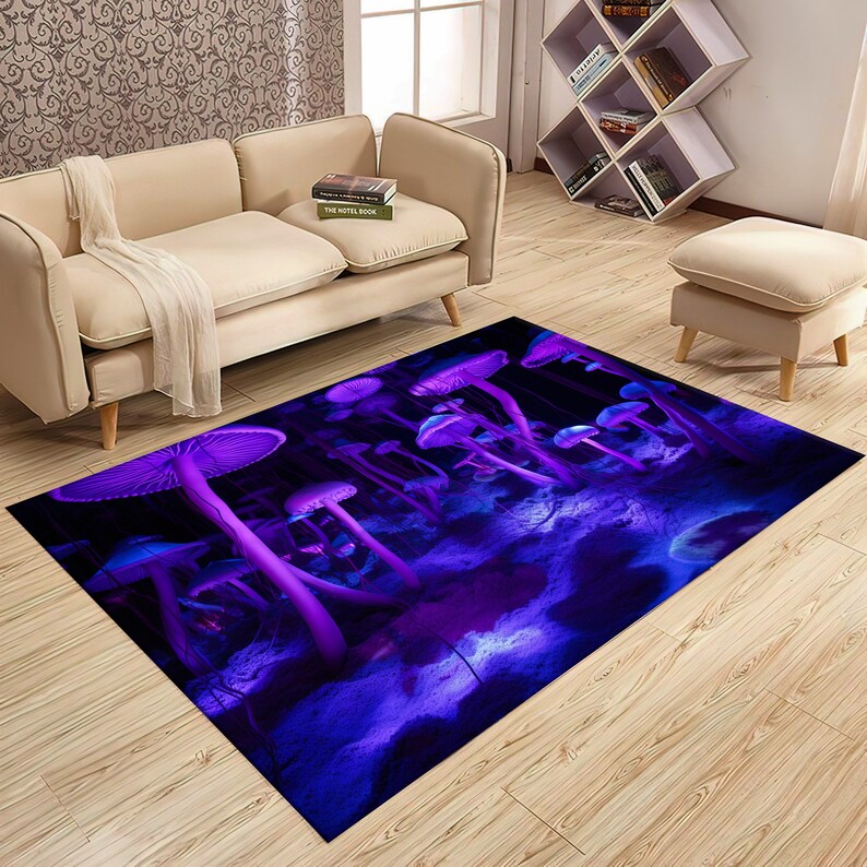 Mushroom Rug, Botanical Rug,abstract Rug, Mushroom Gifts,modern Decor ...