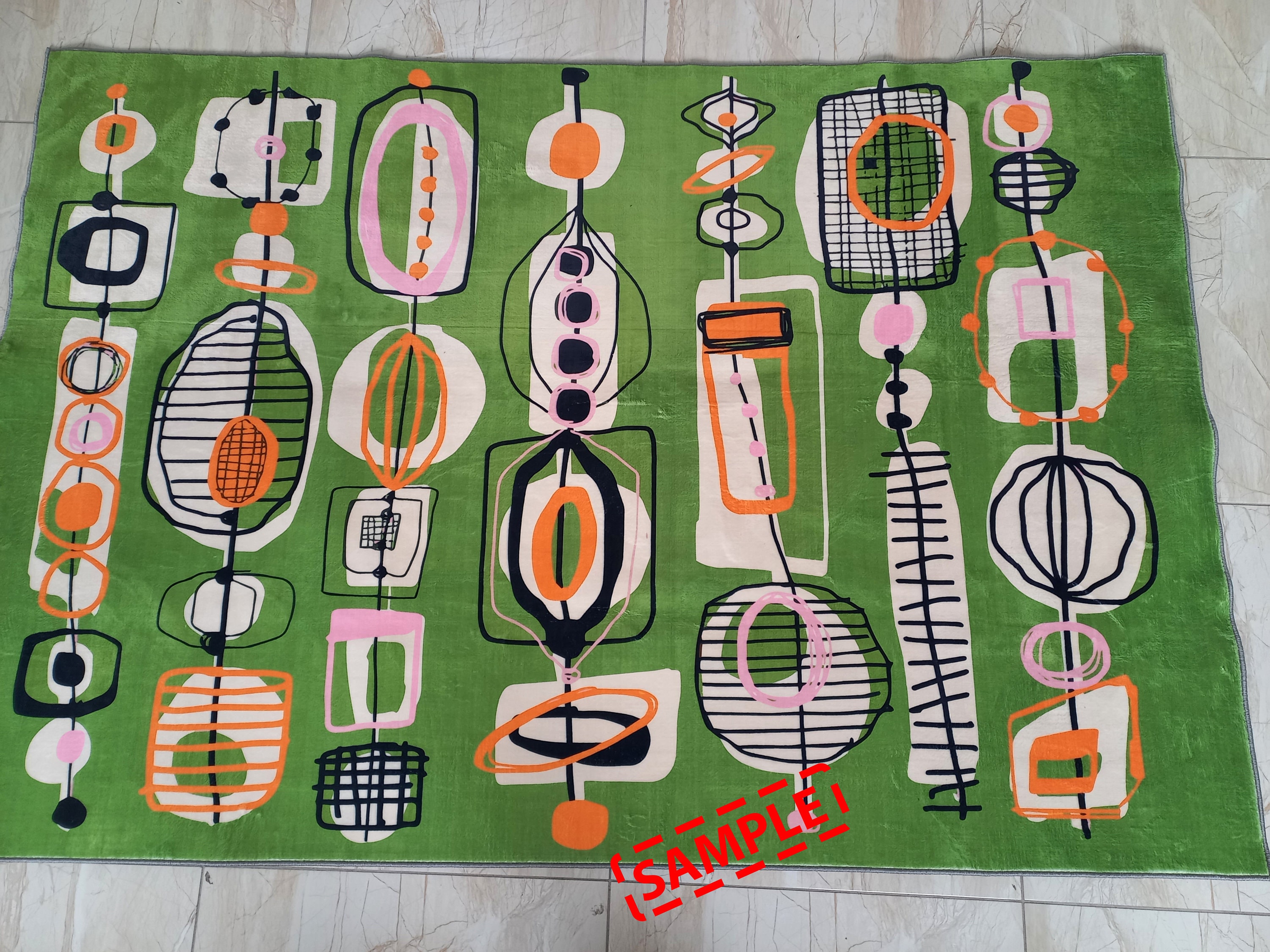 Mid Century Rug,mid Century Modern Rug,mid Century Decor,abstract Rug ...
