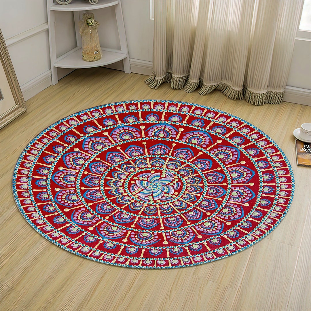 Psychedelic Optical Illusion Rug,vortex Rug,round Rug,trippy Rug,home ...