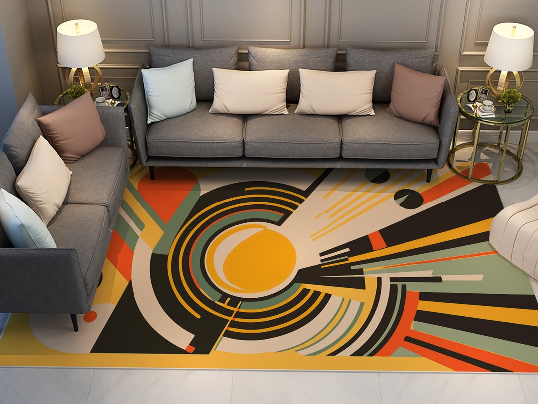 Mid Century Rug,mid Century Modern Rug,mid Century Decor,abstract Rug ...