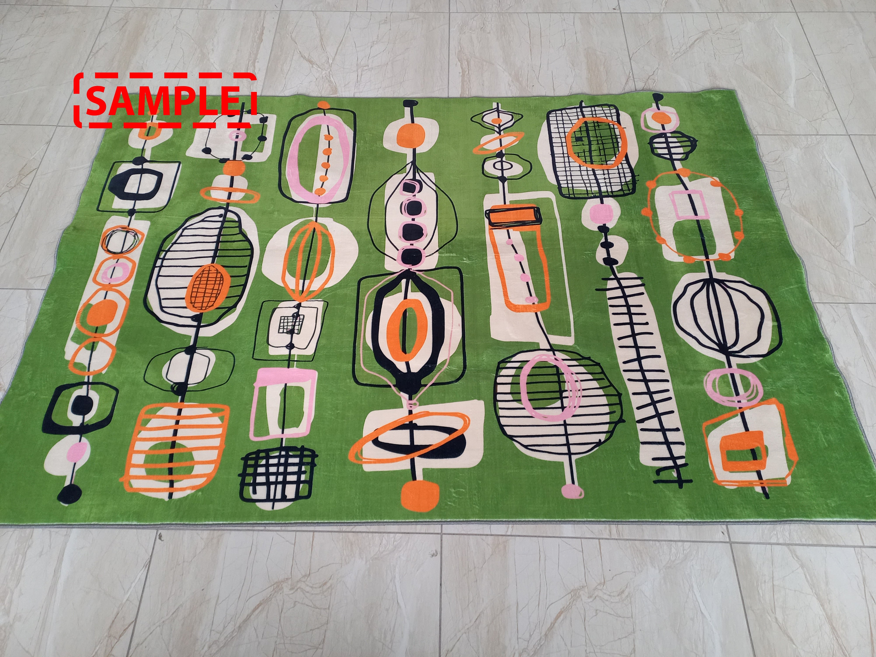Mid Century Rug,mid Century Modern Rug,mid Century Decor,abstract Rug ...