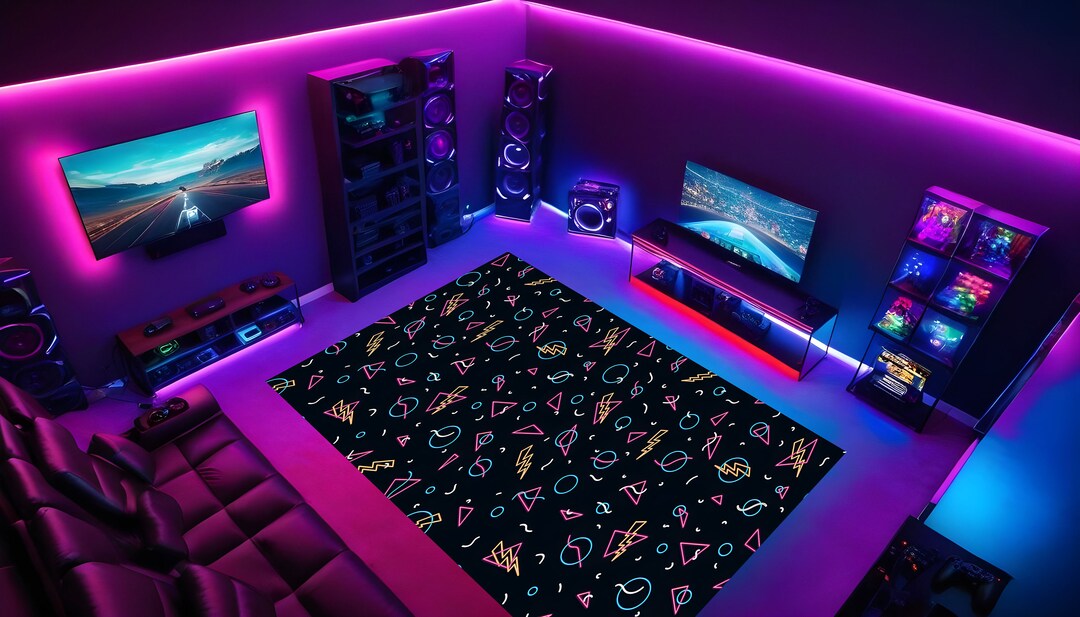 Arcade Rug, Asteroids Arcade Rug, Rug for Space Invaders,rug for Cosmic ...