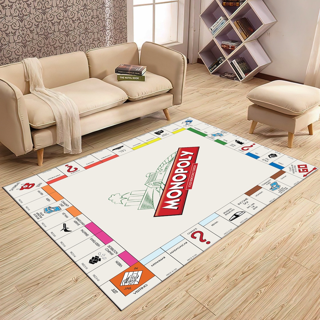 Monopoly Rug,board Game Rug,food Democracy,popular Game,living Room Rug ...