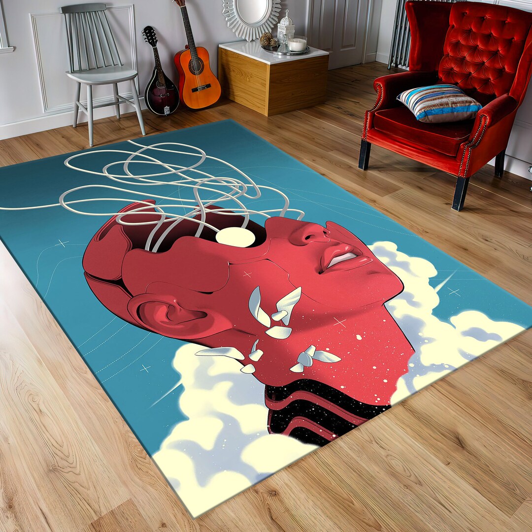 Futuristic Rug, Skull Rugs, Brain Rug, Human Rug, Modern Rugs, for ...