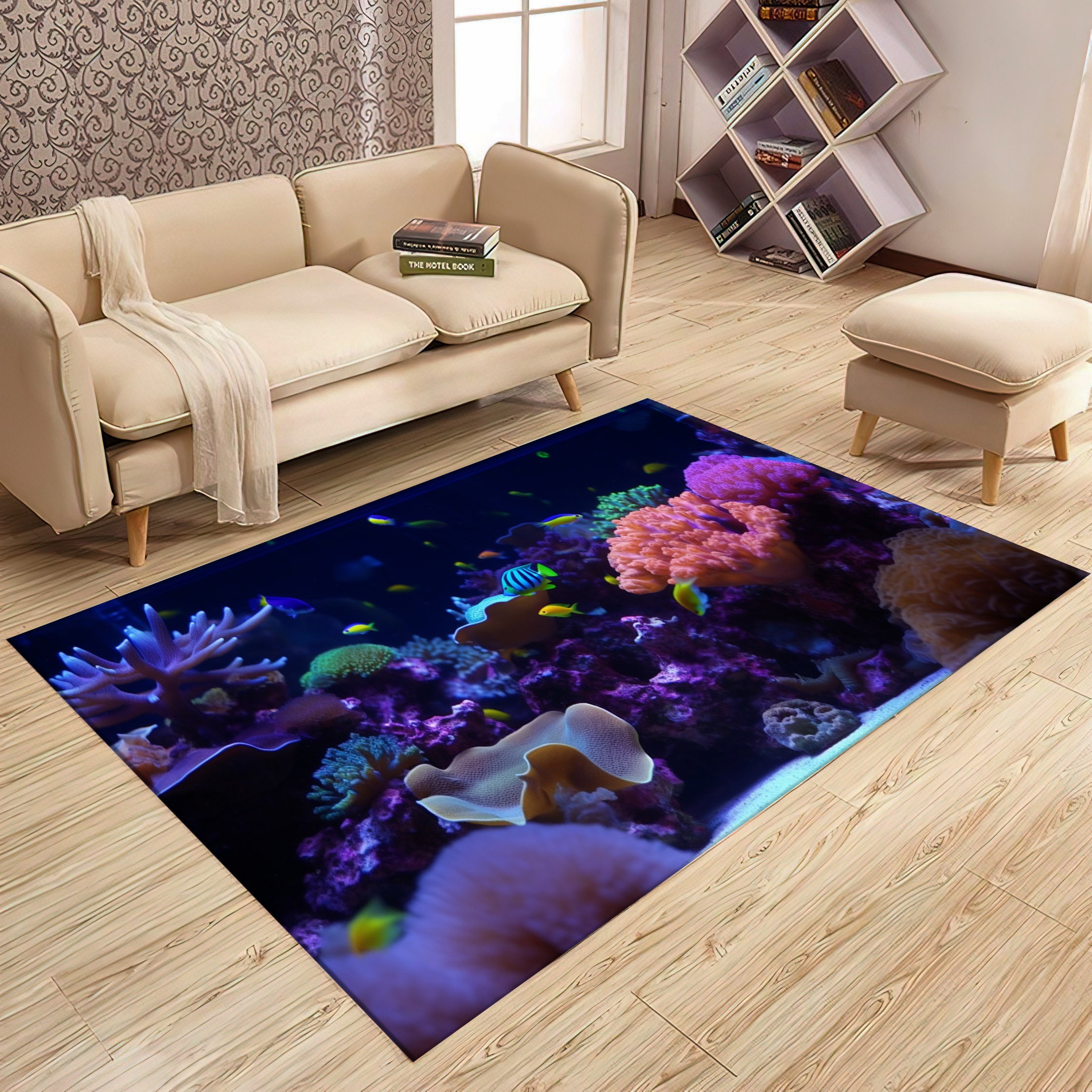 Aquarium Rug,underwater Pattern Rug,rug of Fishes,reef Rug,colorful Rug ...