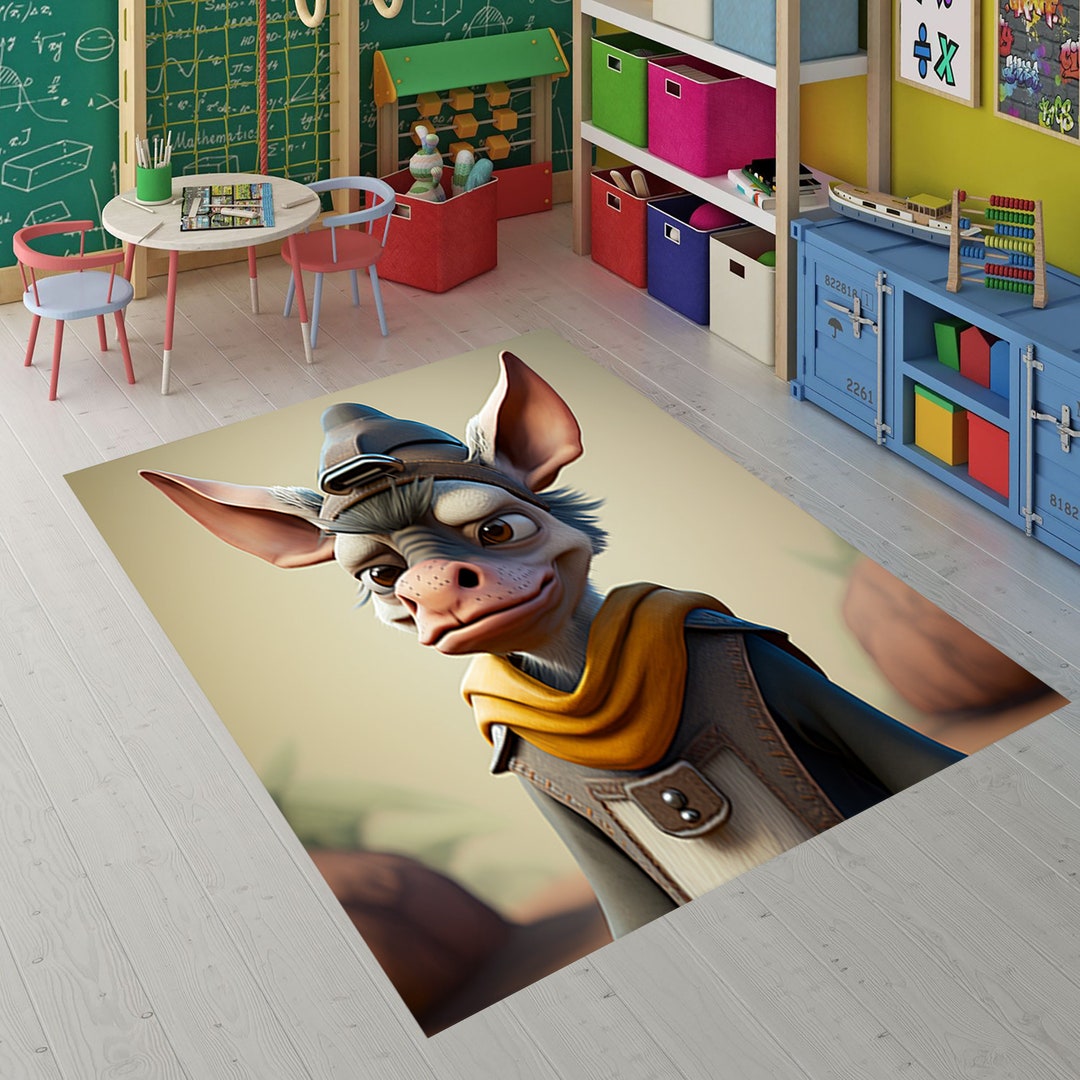 Donkey Rug, Pinocchio Rug, Animal Rug, Rug for Kids, Gift Rug, Area Rug ...