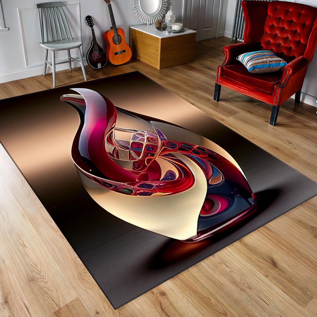 Rug of Klein Bottle, Abstract Art Rug, Art of Blown Glass Fused, Glass ...