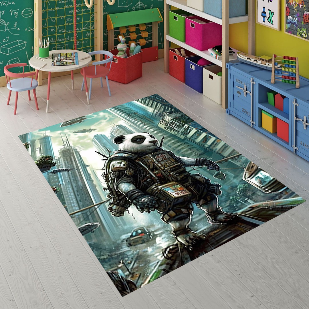 Humanoid Panda Rug, Panda Rug, Anime Cartoon, Animal Designed Rug ...