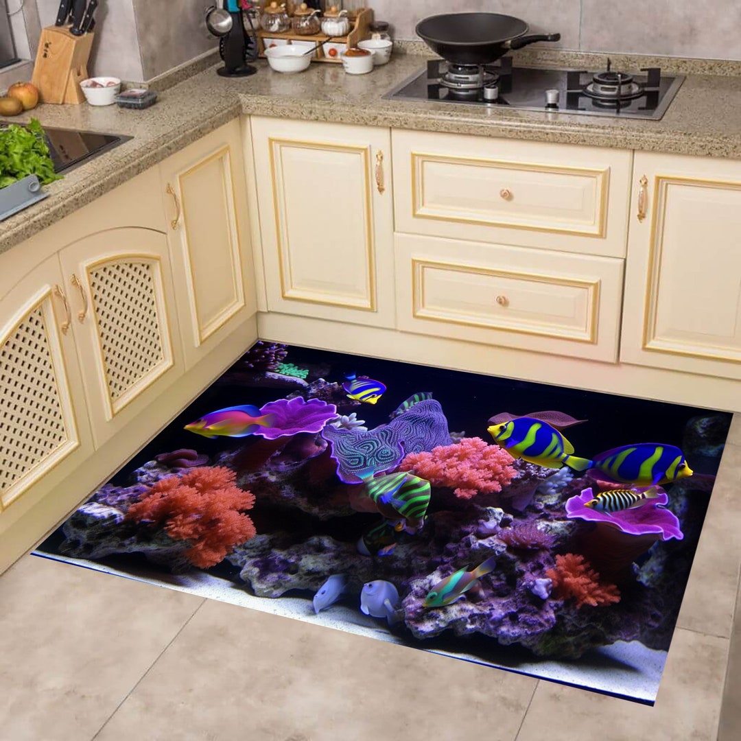 Aquarium Rug,underwater Pattern Rug,rug of Fishes,reef Rug,colorful Rug ...