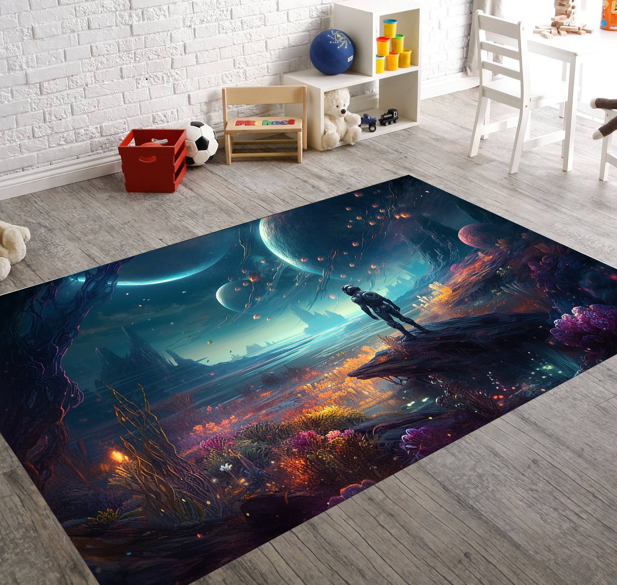 Astronaut Rug,planet,star Rug,space Rug,astronomy,science Rug,colorful ...