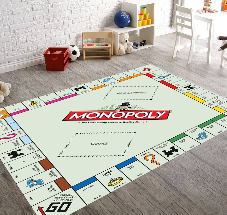 Monopoly Rug,board Game Rug,money Rug,popular Game,living Room Rug ...
