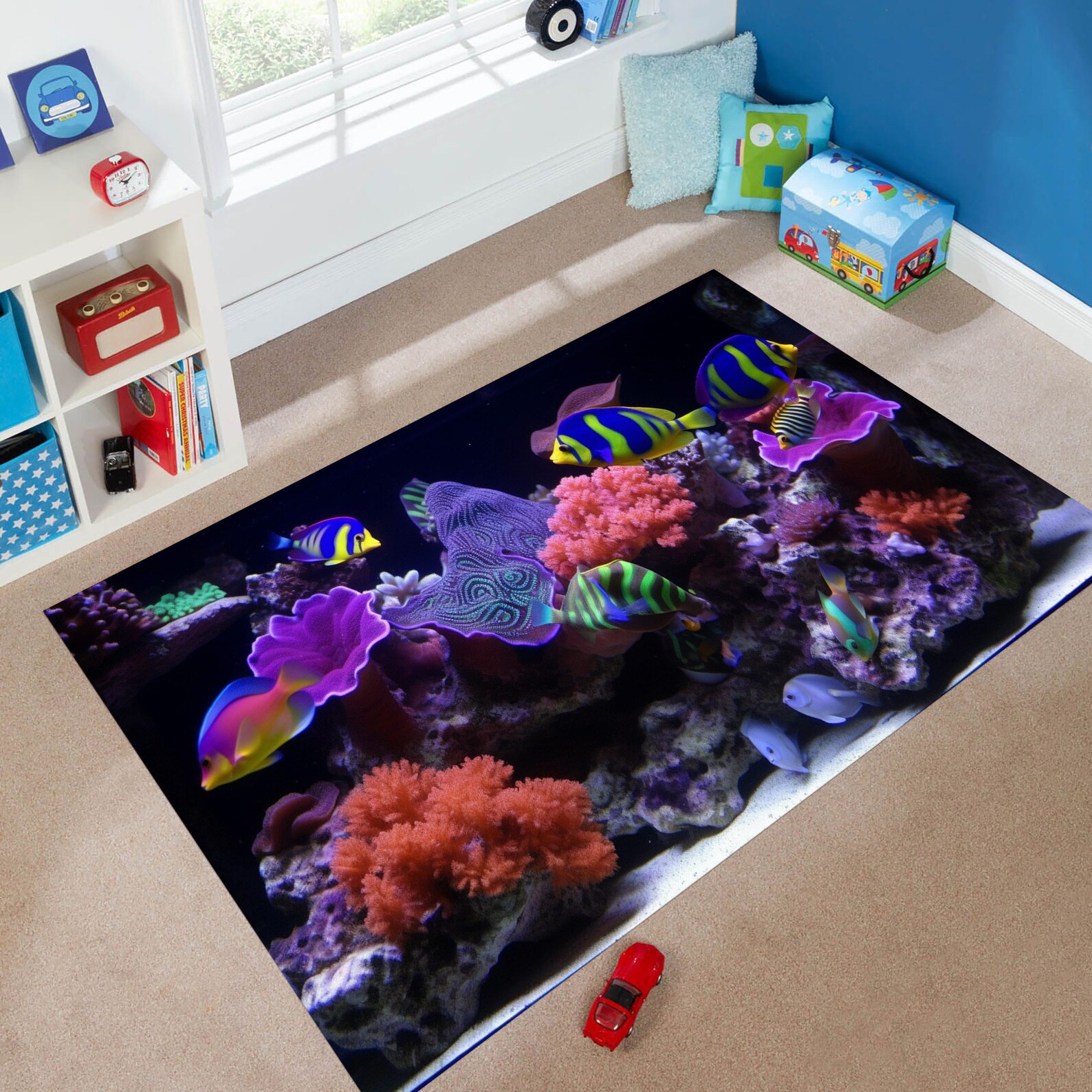 Aquarium Rug,underwater Pattern Rug,rug of Fishes,reef Rug,colorful Rug ...