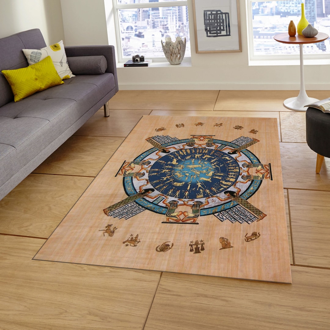 Ancient Egyptian Zodiac Calender Rug,fantastic Rug,astrology Rug,zodiac ...