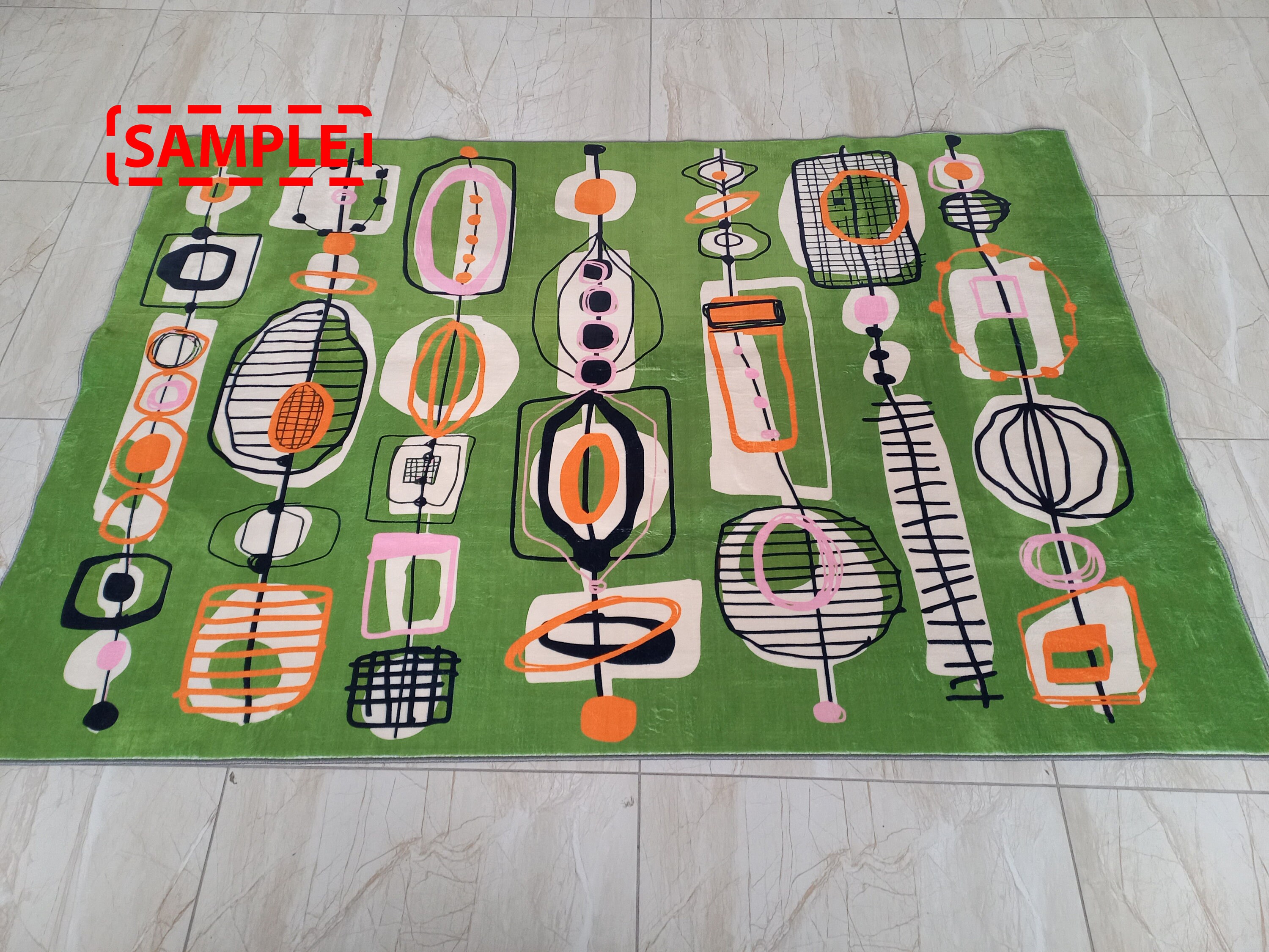 Mid Century Rug,mid Century Modern Rug,mid Century Decor,abstract Rug ...