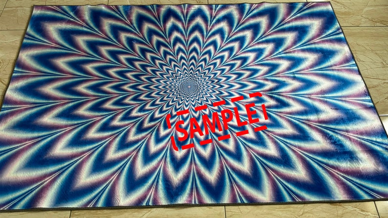 Psychedelic Optical Illusion Rug, Vortex Rug, Trippy Rug, Home Decor ...
