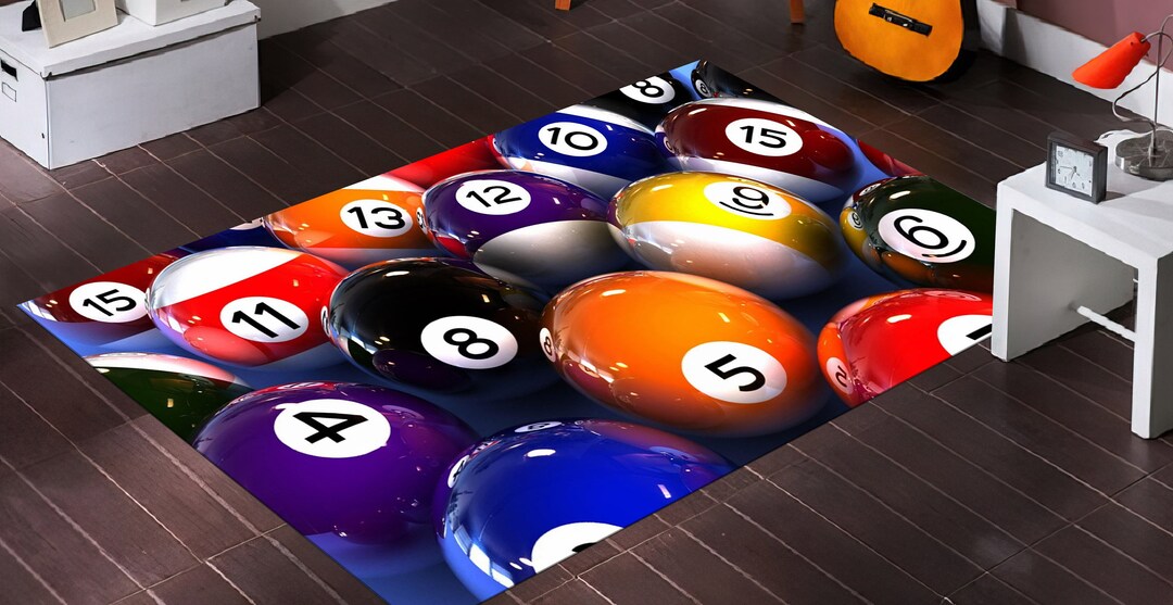 Billiards Rug,pool Rug,billiards Fan Club Decor,popular Game,game Room ...