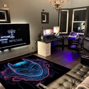 Cyberpunk Rug, Neon Rug, Holographic Rug, Gaming Room Rug, Kids Room ...