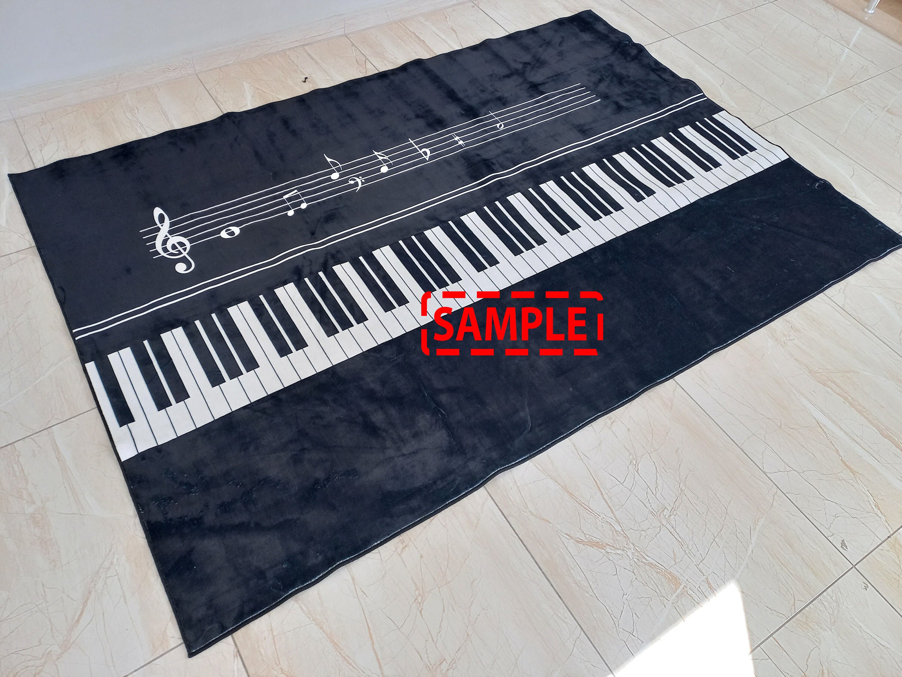 Piano Rug, Piano Patterned Rug, Piano Decor,music Themed Rug ...