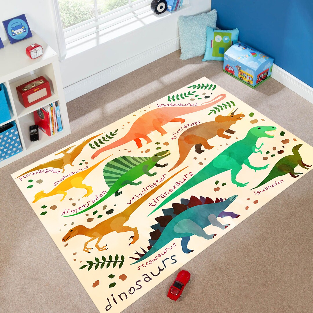Dinosaur Rugeducational Rugdinosaur Giftspopular Ruganimal - Etsy