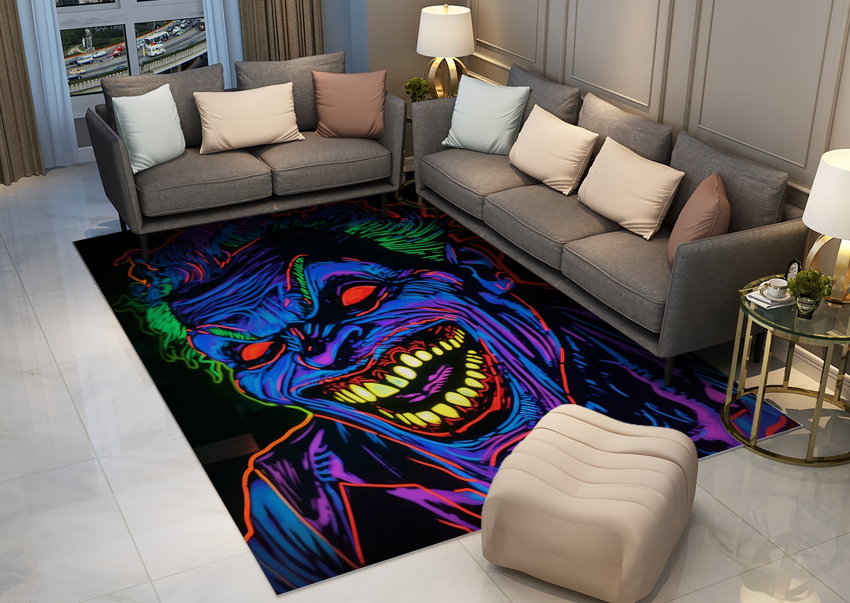Joker Rug,famous Characters,joker Gift,colorful Rug,modern Area Rug ...