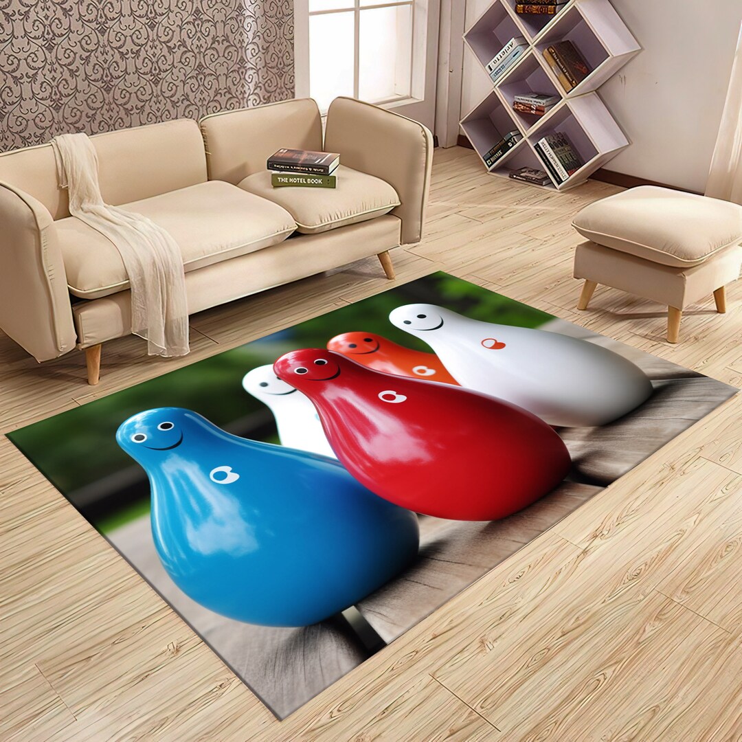 Bowling Rug, Rug of Bowling Skittles, Kids Room Rug, Kitchen Rug ...