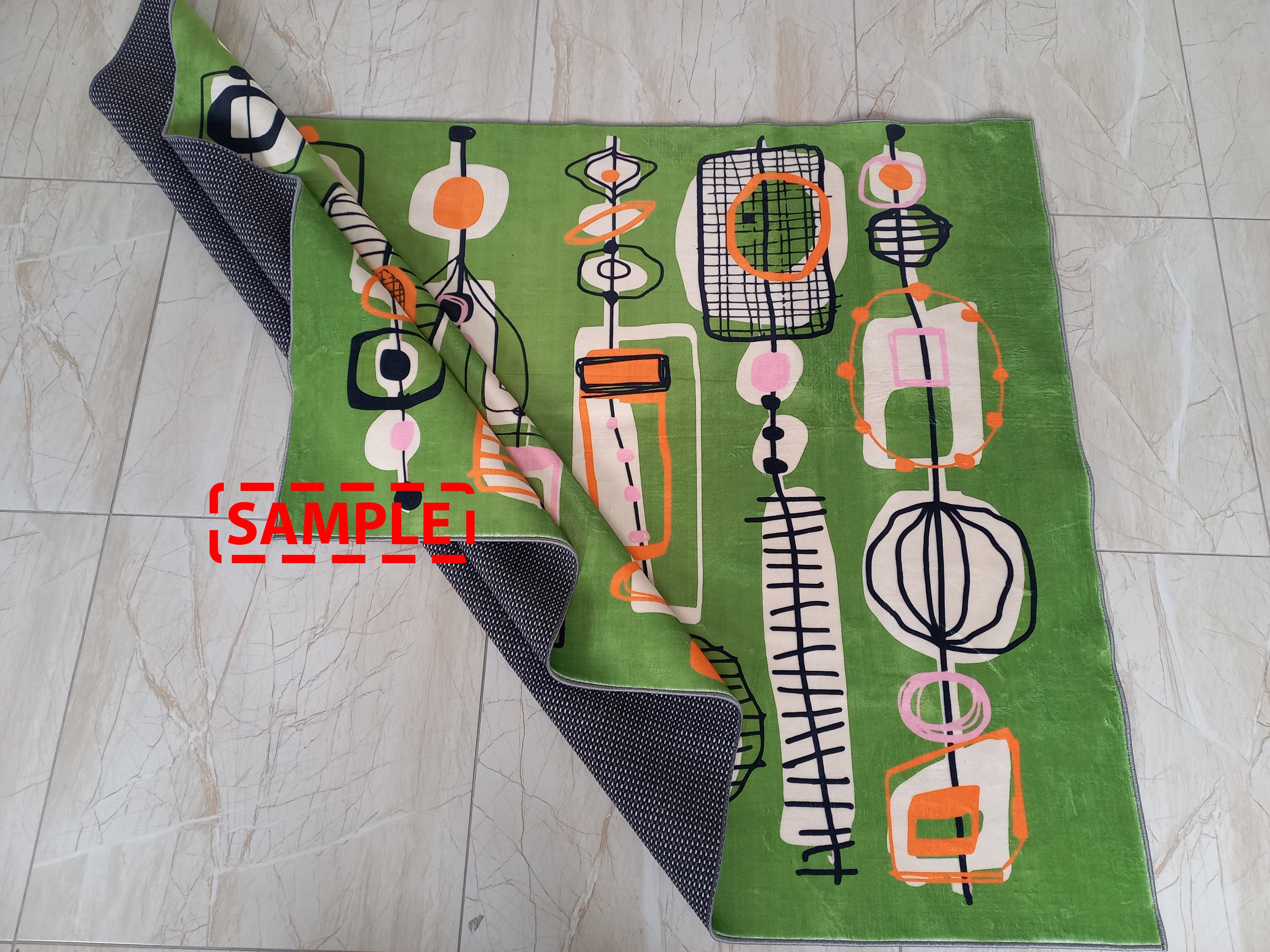 Mid Century Rug,mid Century Modern Rug,mid Century Decor,abstract Rug ...