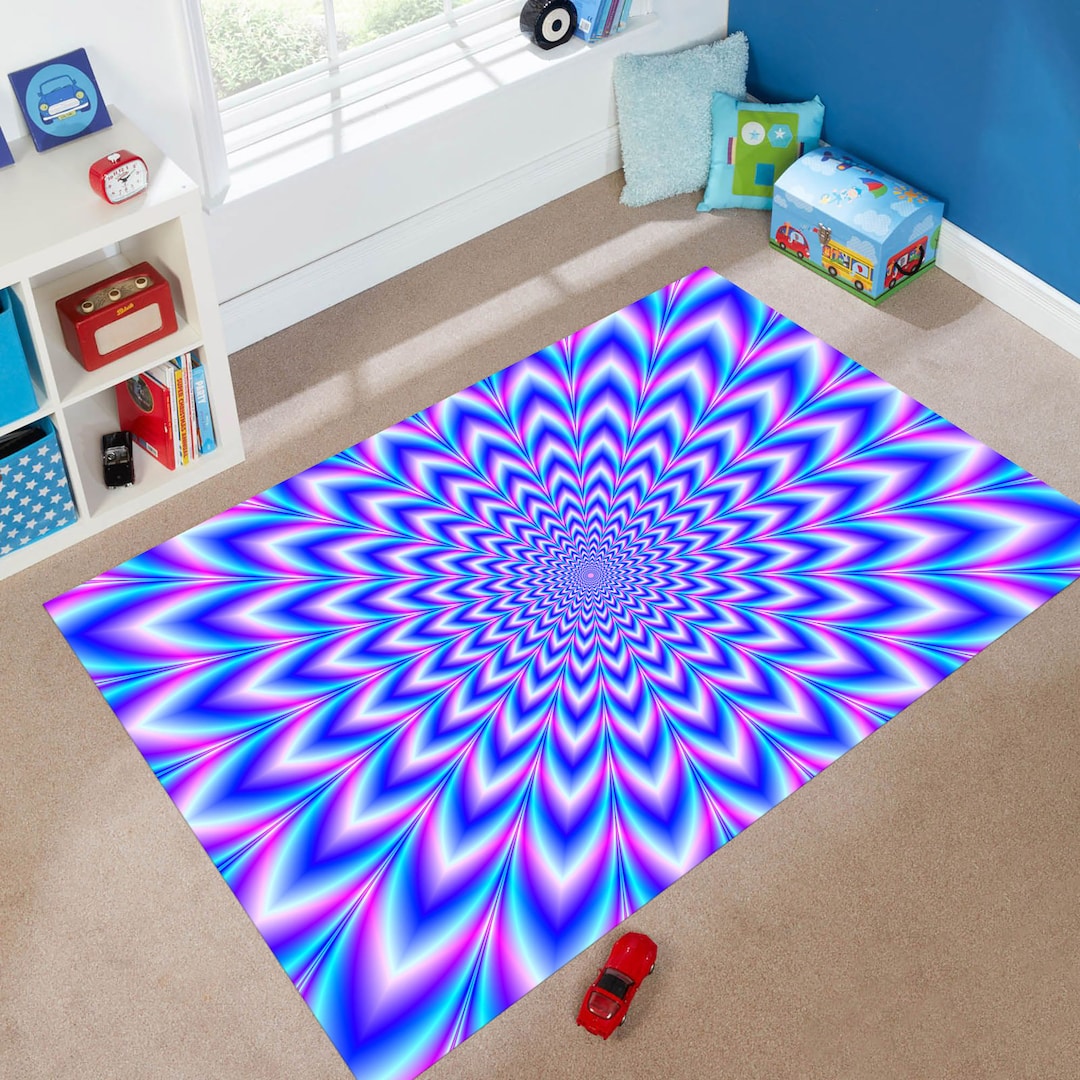 Psychedelic Optical Illusion Rug, Vortex Rug, Trippy Rug, Home Decor ...