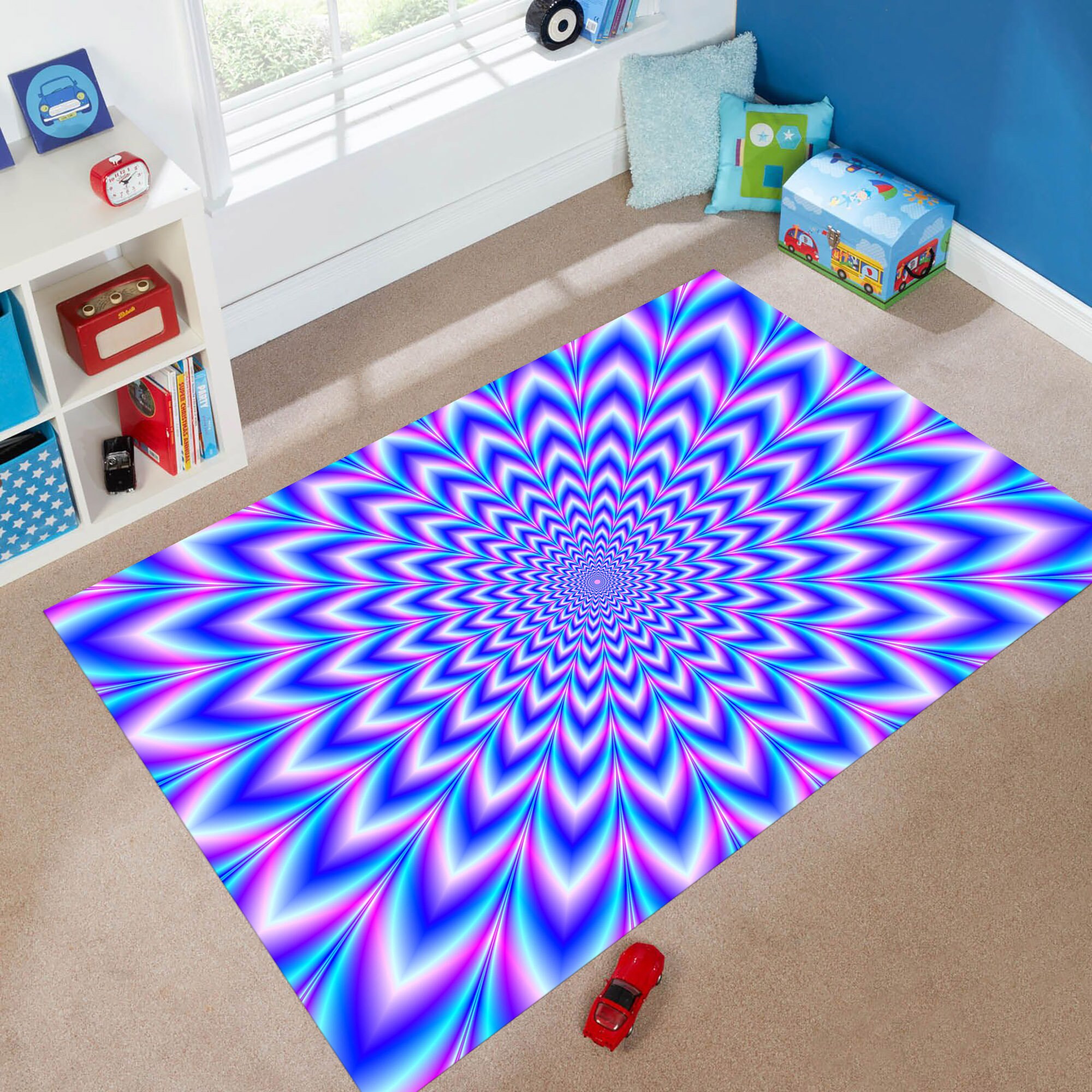 Psychedelic Optical Illusion Rug, Vortex Rug, Trippy Rug, Home Decor ...