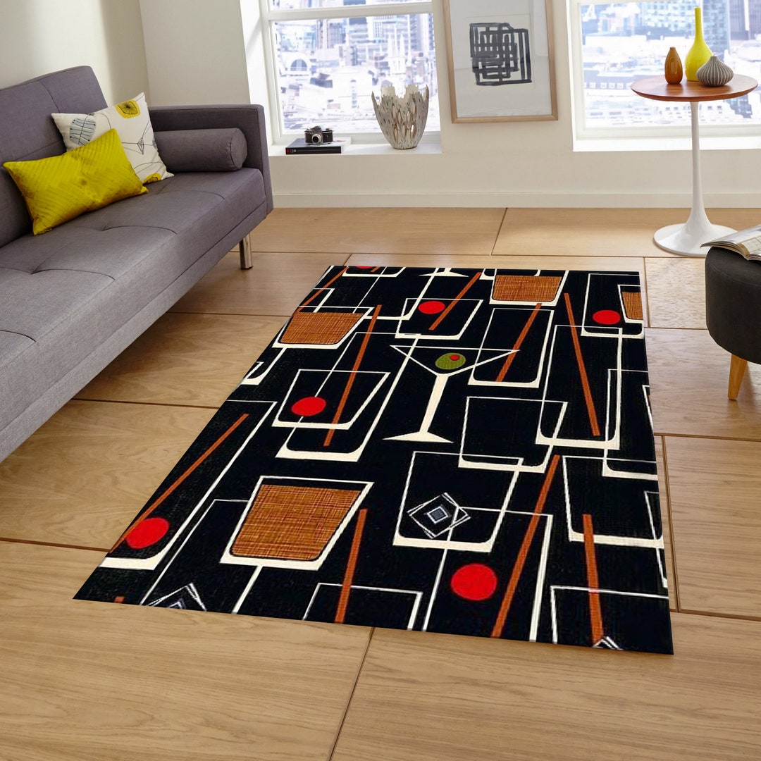 Mid Century Rug,mid Century Modern Rug,mid Century Modern Area Rug,fun ...