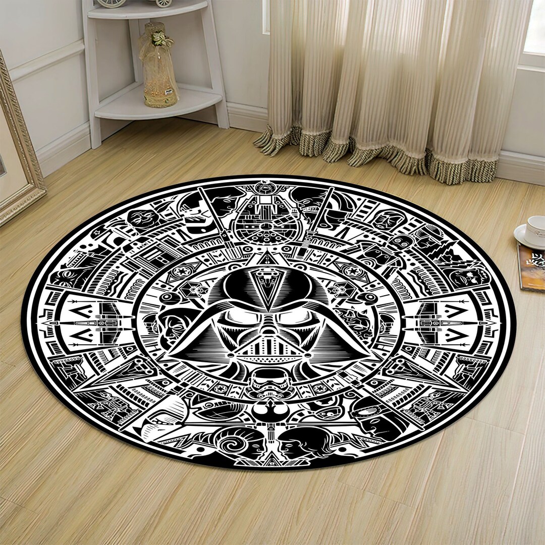 Starwars Rug,aztec Calendar,darth Vader Rug,starwars Patterned Rug ...